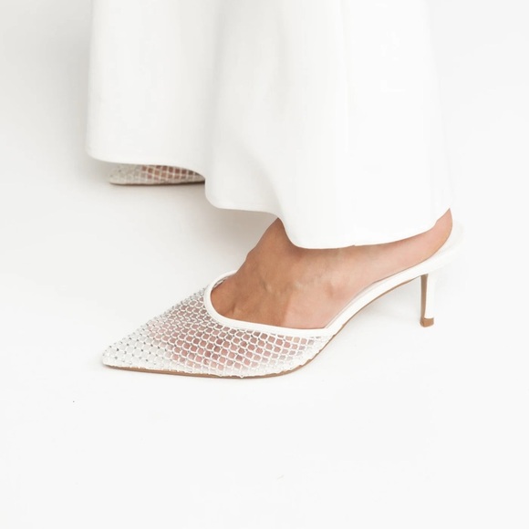 Steve Madden | Shoes | Steve Madden White Mesh Heels | Poshmark